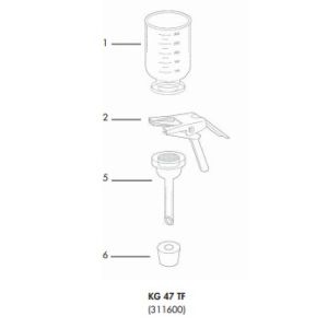 47mm Glass Microanalysis Holder, All-PTFE seals, Glass frit support ...