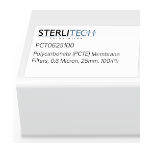 Polycarbonate Membrane Filter, 0.6µm, 25mm, 100/Pk