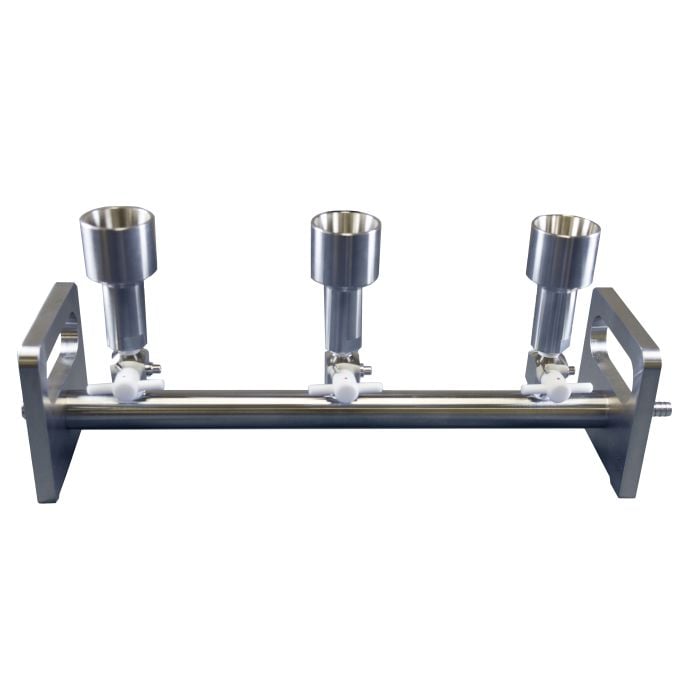 Stainless Steel Vacuum Manifold, 3-Position, Standard Cup, 3-Way Valve ...