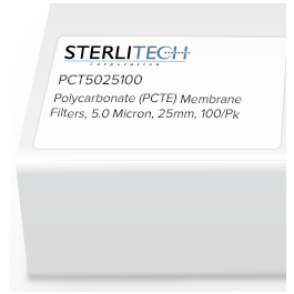 Polycarbonate (PCTE) Membrane Filters, 5.0 Micron, 25mm, 100/Pk