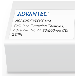Advantec Cellulose Extraction Thimble No.84, 30x100mm, 25/Pk