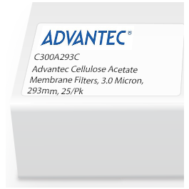 Advantec Cellulose Acetate Membrane Filters, 3.0 Micron, 293mm, 25/Pk